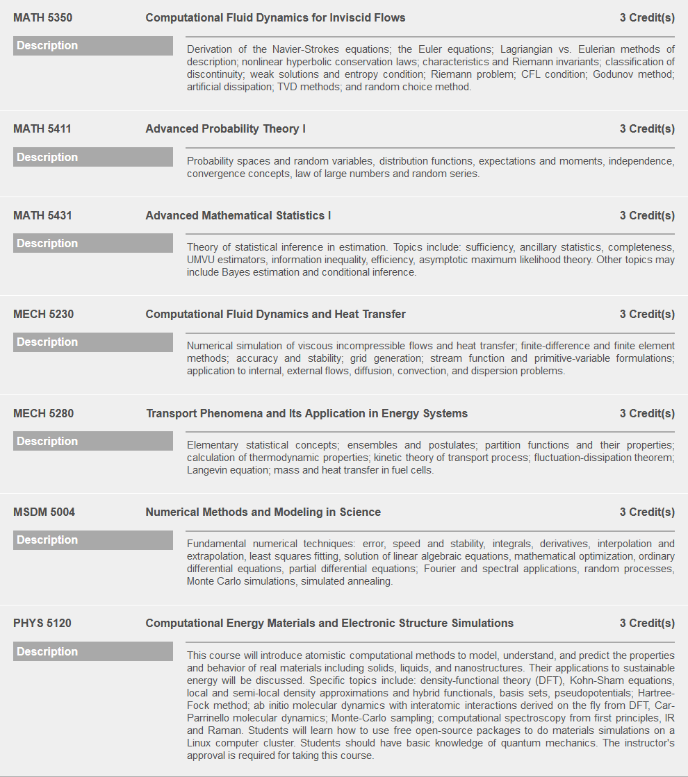 Scientific Computation Concentration, HKUST
